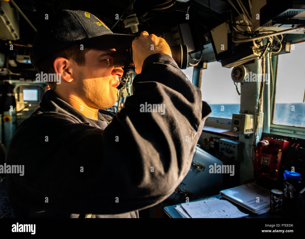 On May 23, 2014, Lt. j.g. Robert Harned aboard the USS Vella Gulf (CG ...