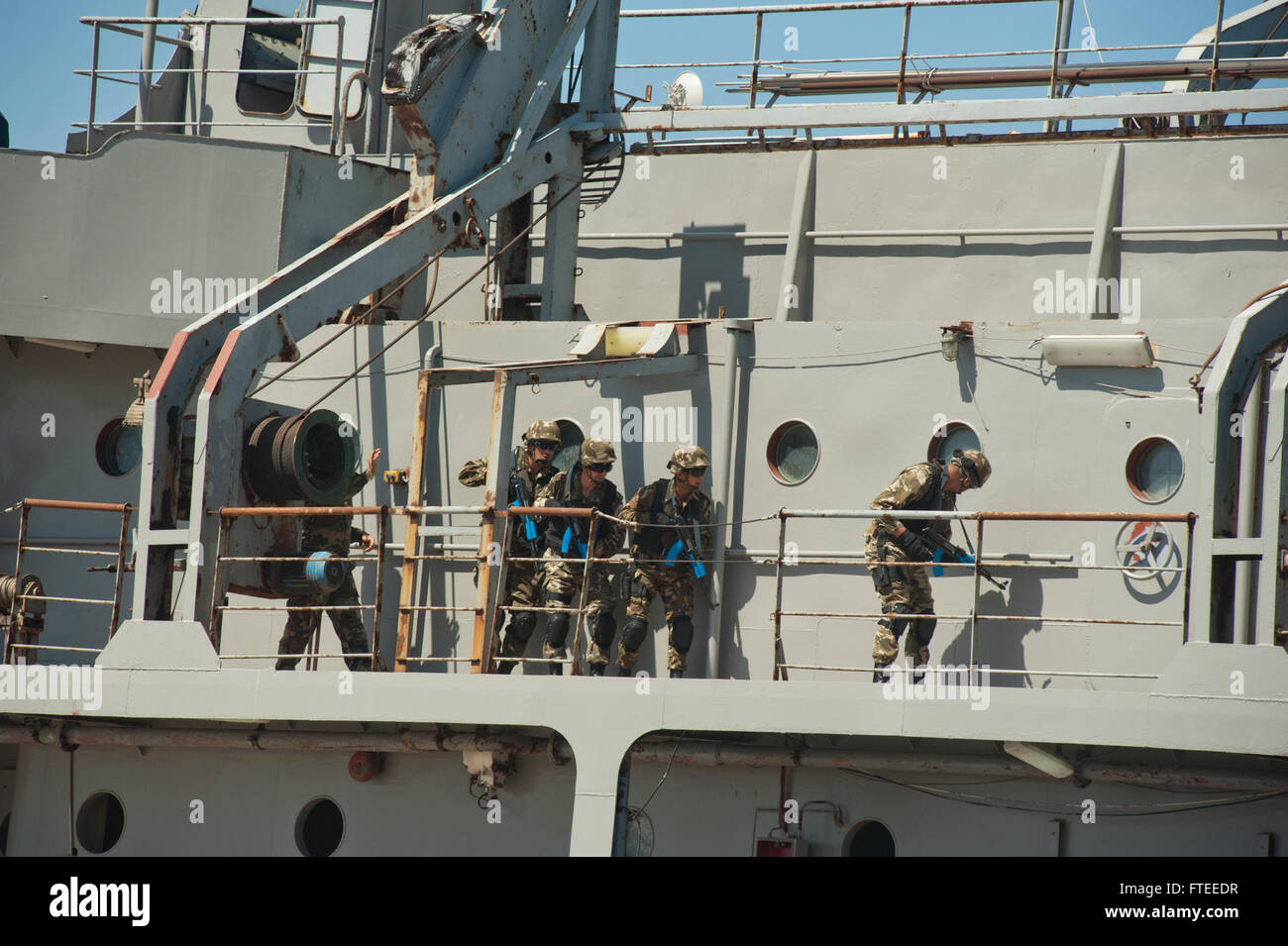 A U.S. Navy photograph taken during Exercise Phoenix Express 2014 in ...