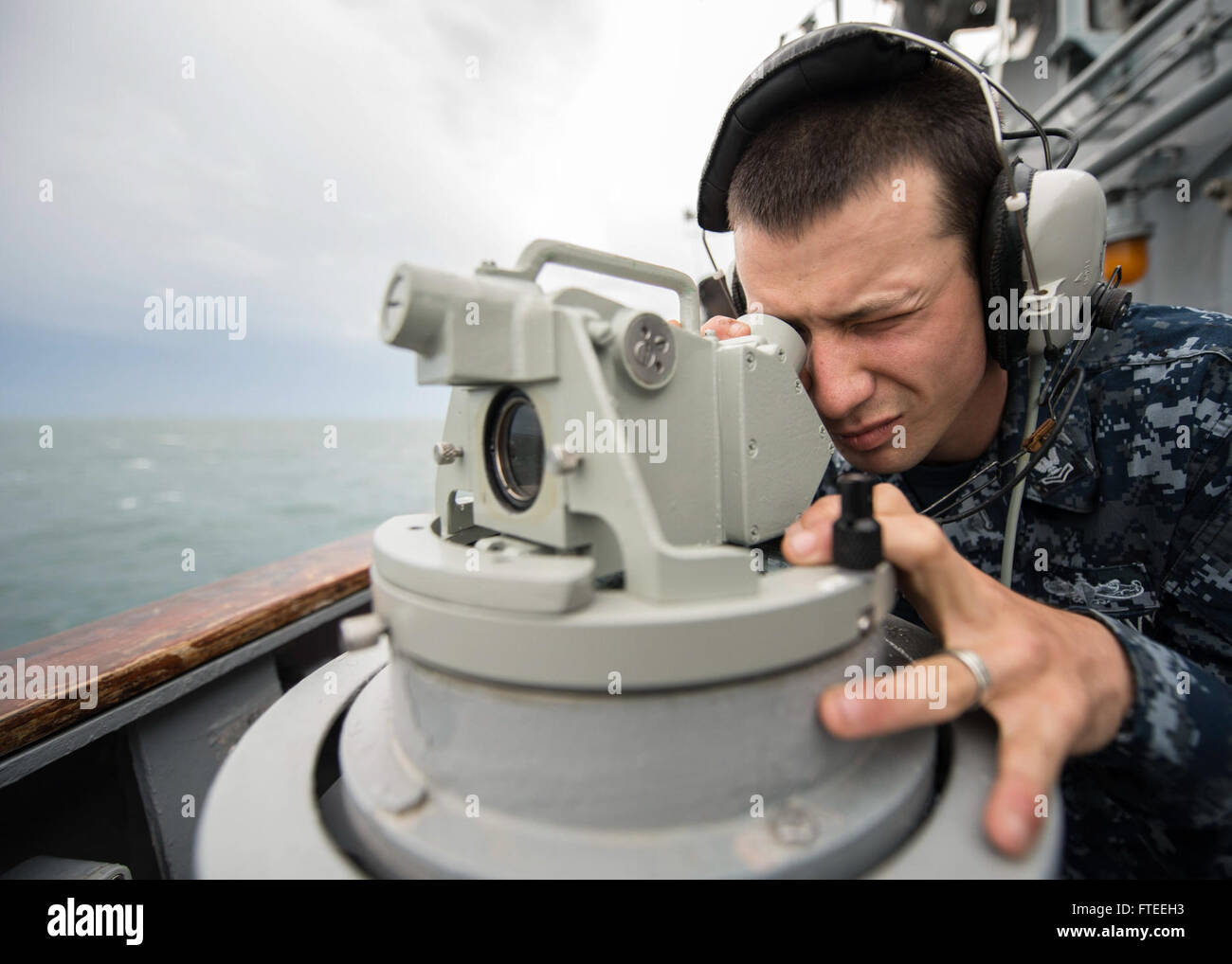 Quartermaster 2nd Class Todd Marriott on the USS Vella Gulf (CG 72 ...