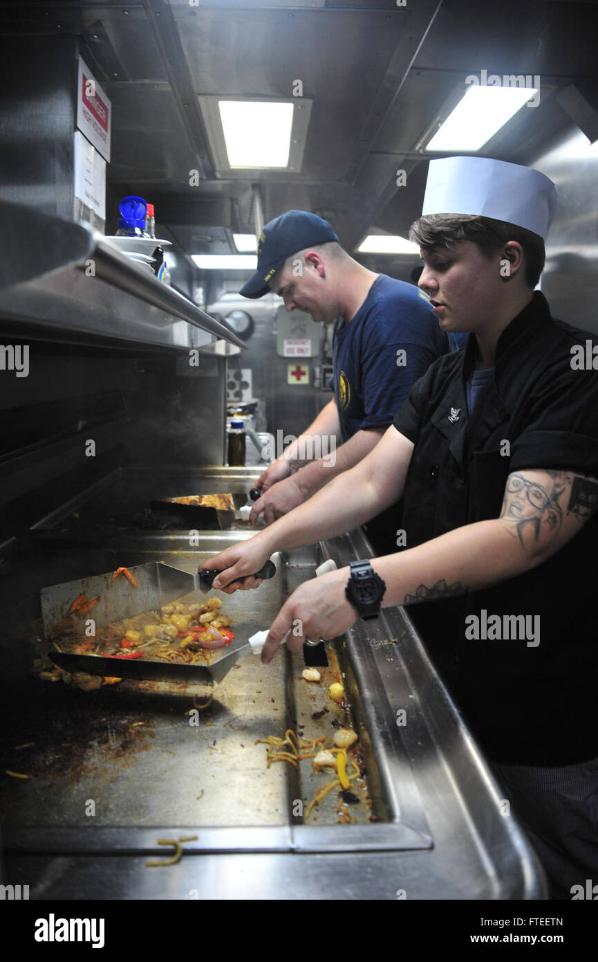 Crew prepare dinner in hi-res stock photography and images - Alamy