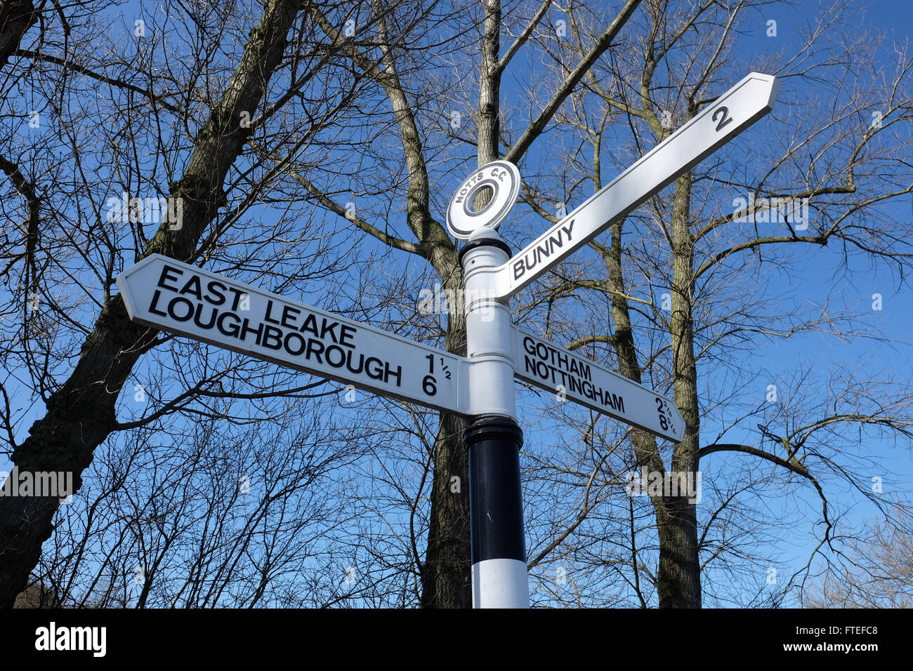 signpost in nottinghamshire Stock Photo - Alamy