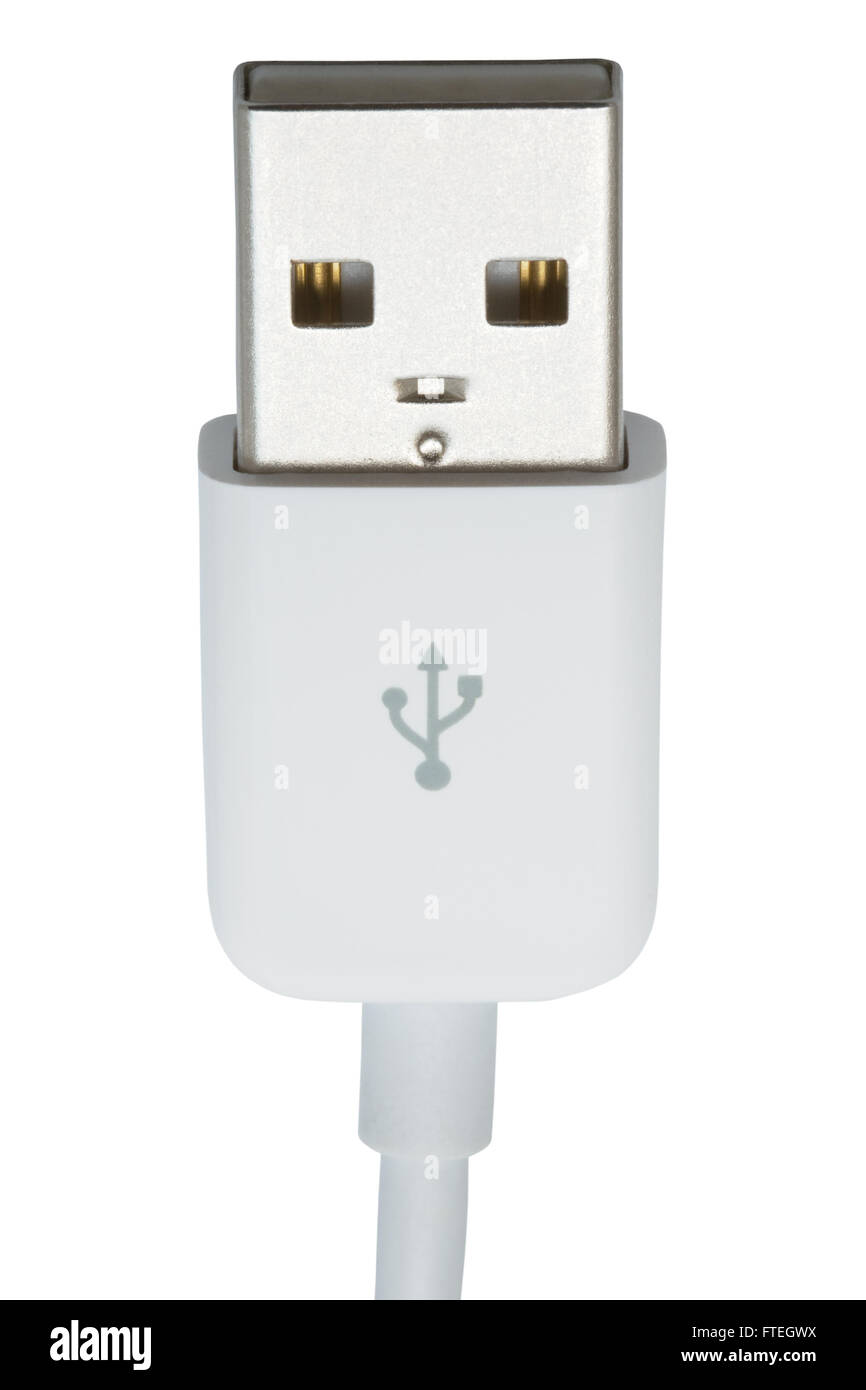 New plug usb on a white background Stock Photo - Alamy