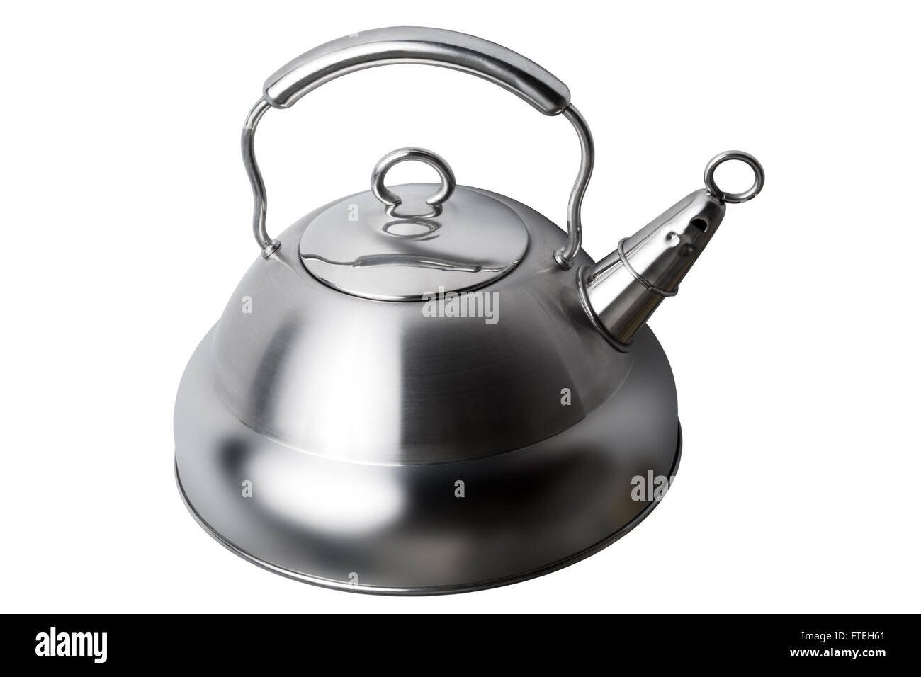 Modern metal teapot on a white background Stock Photo - Alamy