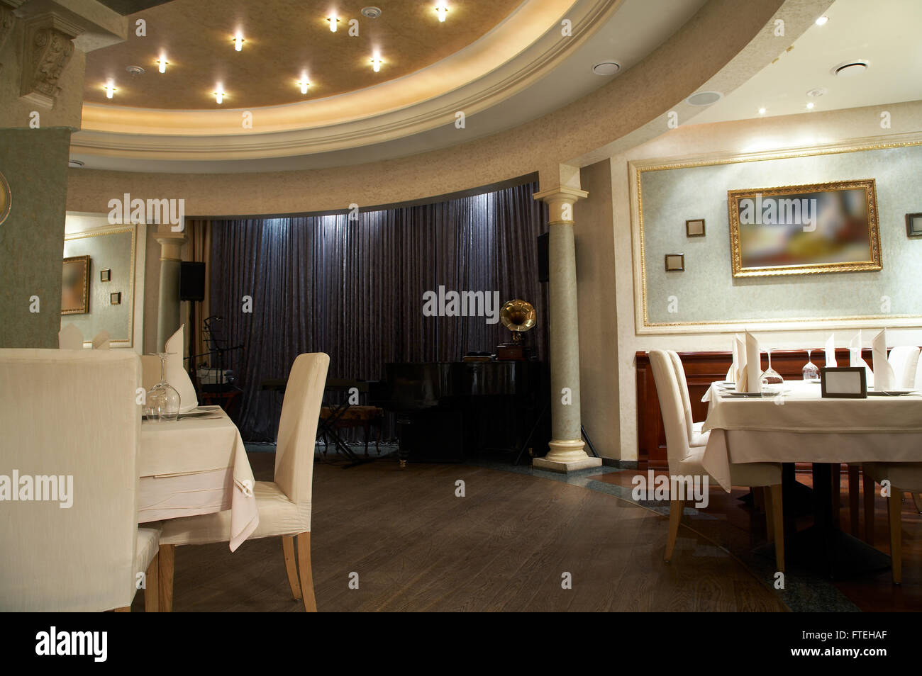 Beautiful and luxurious restaurant in modern hotel Stock Photo - Alamy