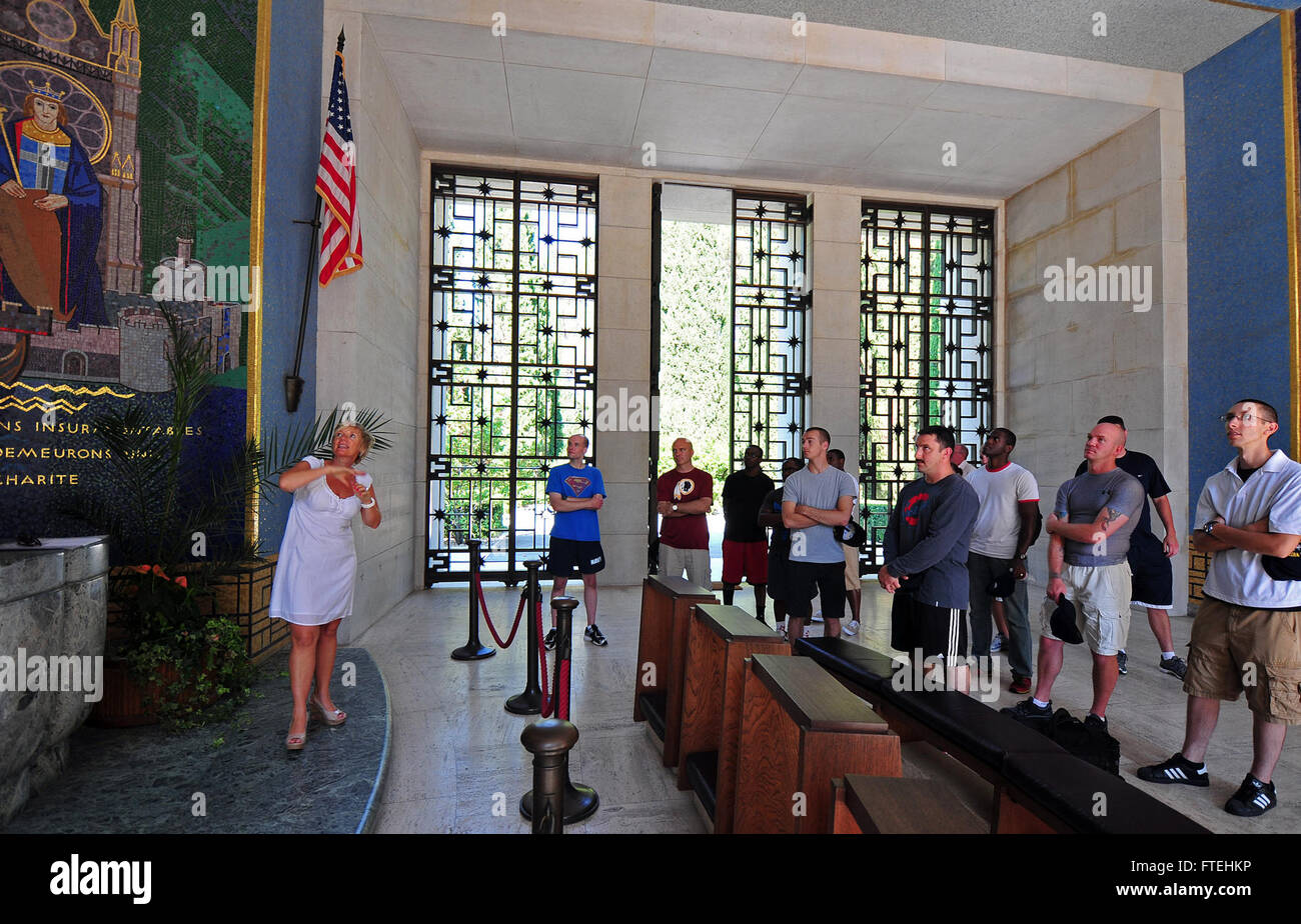 Sailors aboard the USS Mount Whitney (LCC 20) visited the Rhone ...