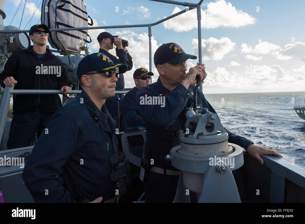 MEDITERRANEAN SEA (Oct. 31, 2014) – Lt. Cmdr. Robert Kallman orders a ...