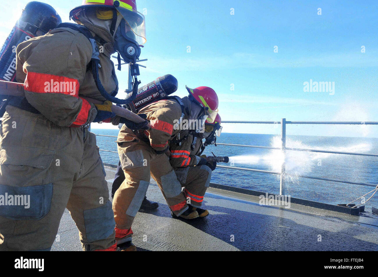 On November 20, 2014, a damage-control team conducted firefighting ...