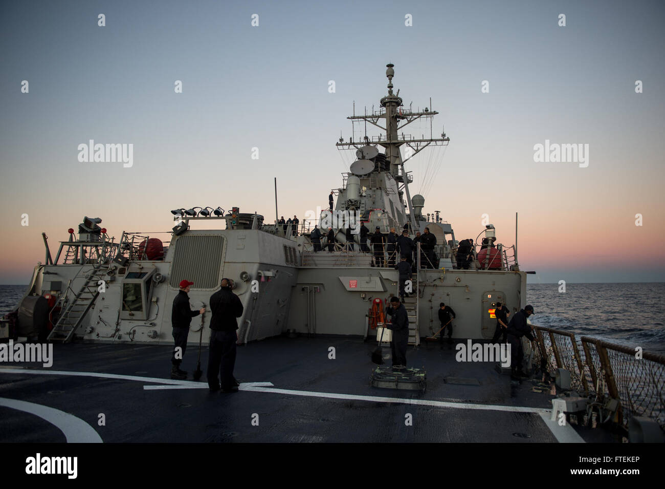 Sailors aboard the USS Donald Cook (DDG 75), an Arleigh Burke-class ...