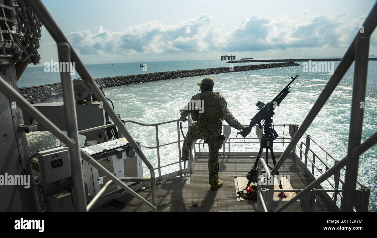 SEKONDI, Ghana (Feb. 14, 2015) A member of the Navy’s Embarked Security ...