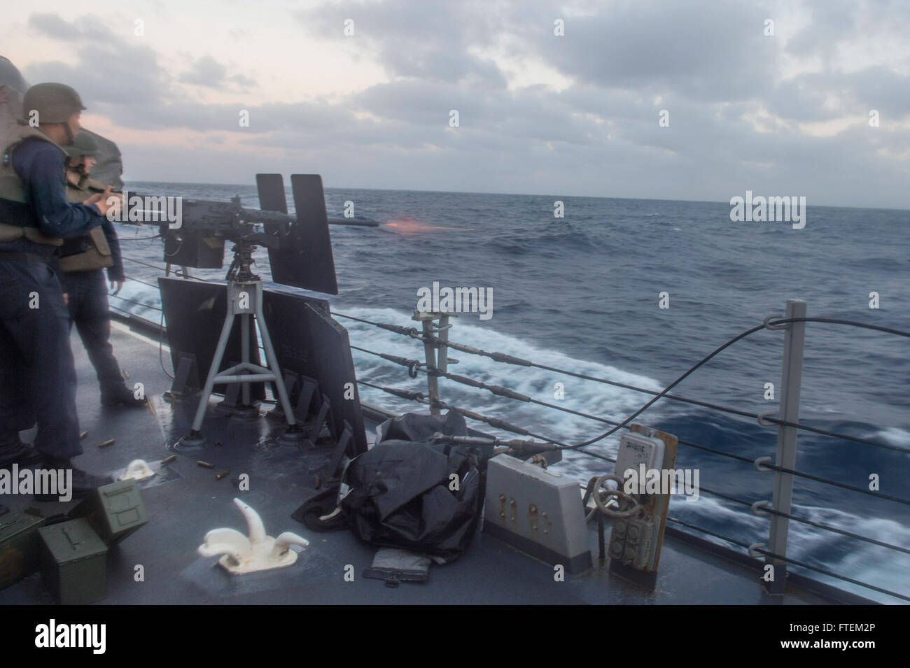 ATLANTIC OCEAN (Feb. 19, 2015) Gunner’s Mate 3rd Class Lorenzo Begay ...