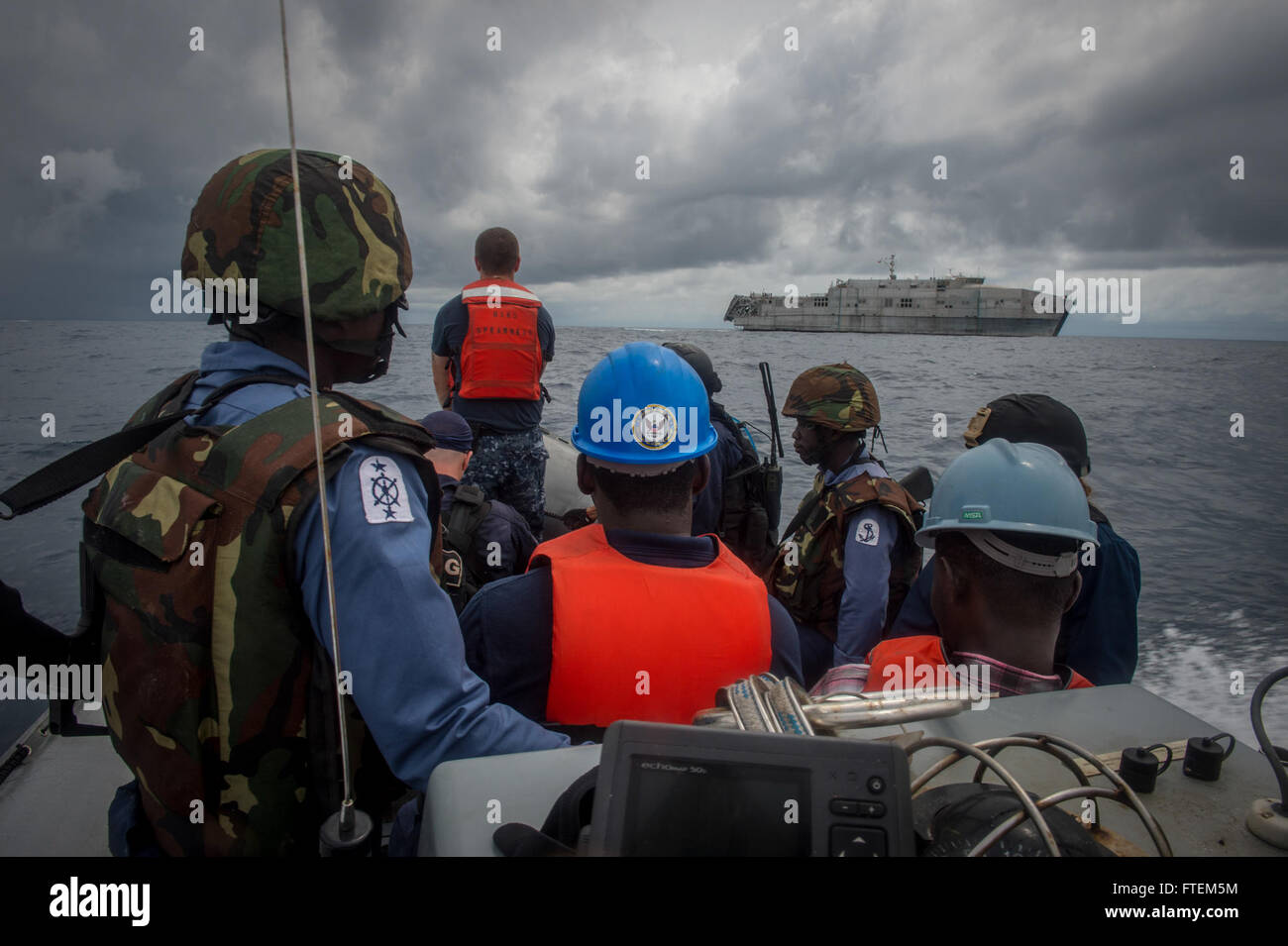 ATLANTIC OCEAN (Feb. 23, 2015) Sailors, Coast Guardsmen and embarked ...