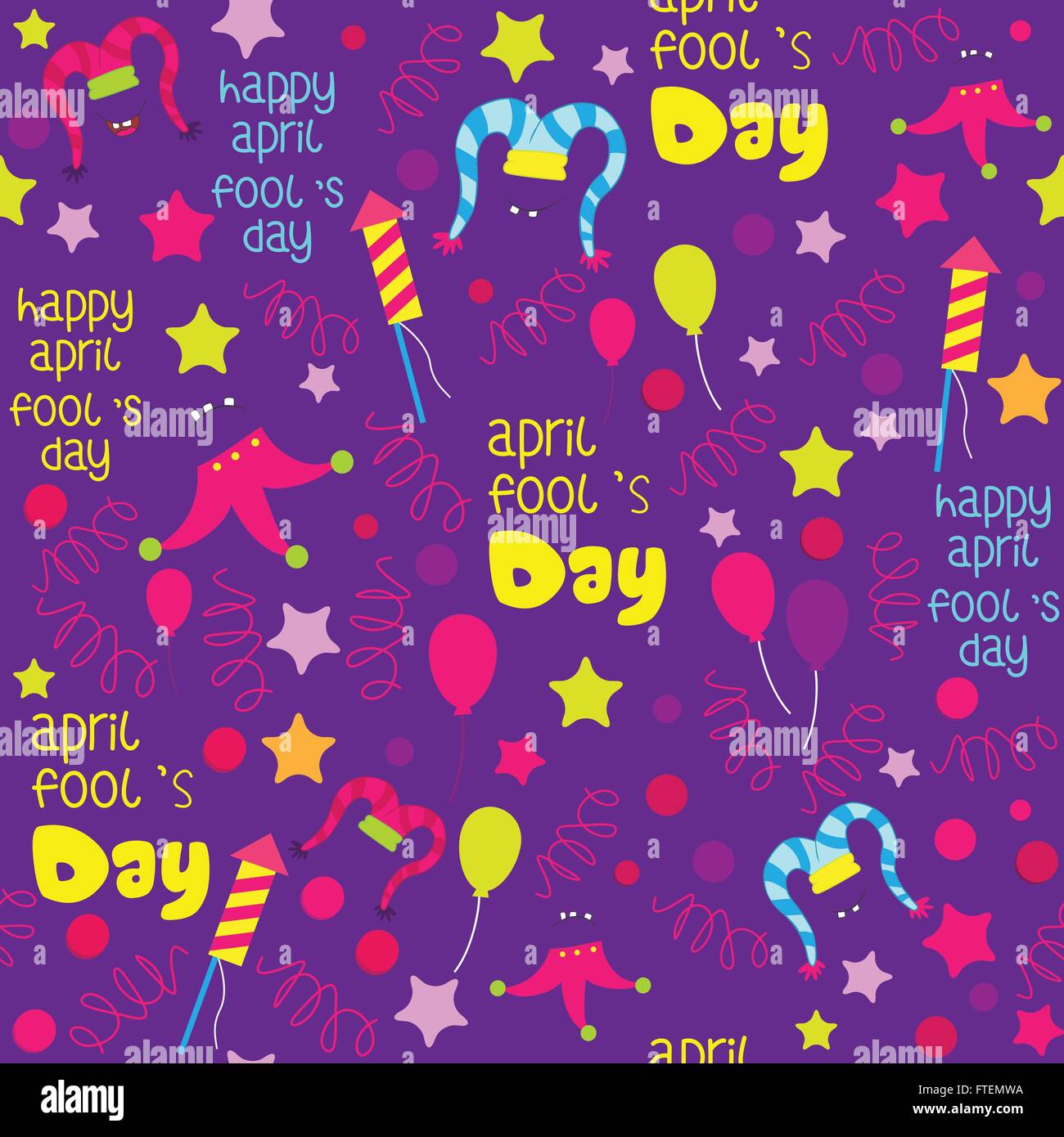 April Fools day card pattern design. April Fools day poster, card ...