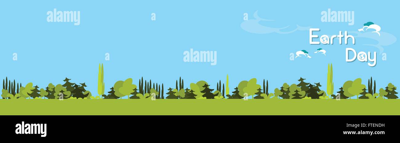 Earth Day Green Forest Tree Nature Landscape Stock Vector Image & Art ...