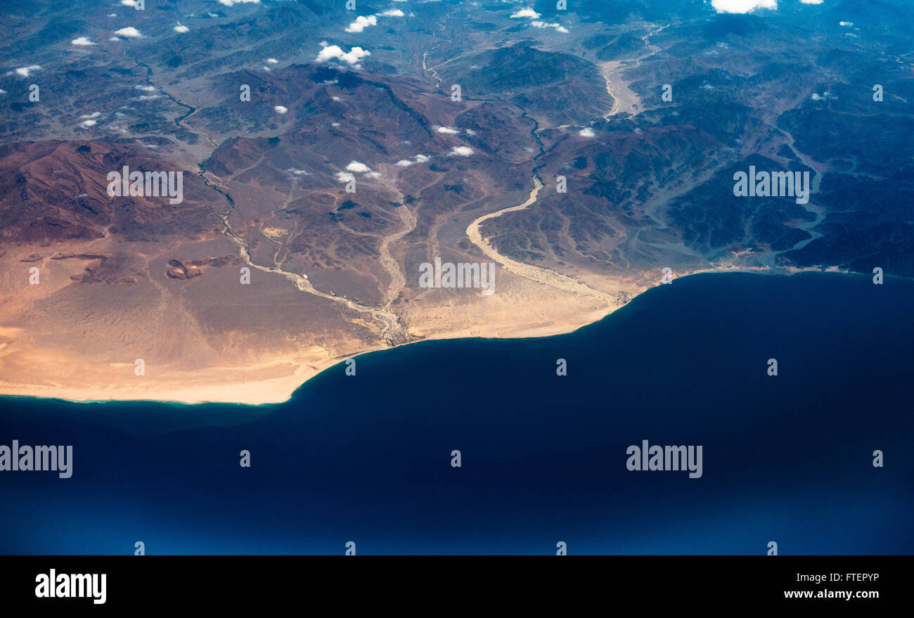 Aerial view of Maydh coastline in the Sanag region of Somaliland Stock ...