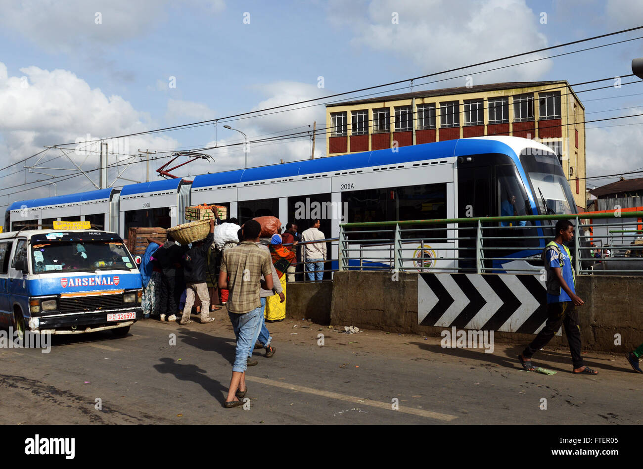 The new Light rail train in Addis Ababa, Ethiopia Stock Photo - Alamy