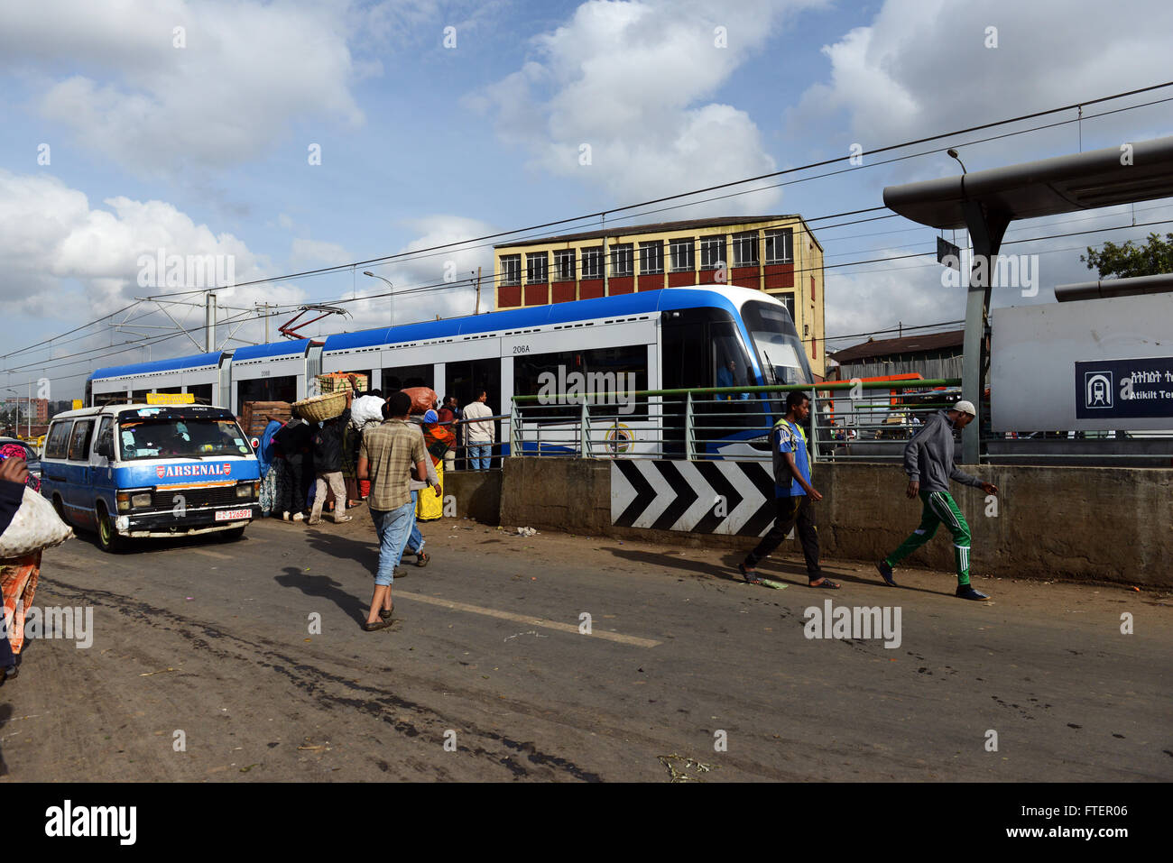 The new Light rail train in Addis Ababa, Ethiopia Stock Photo - Alamy