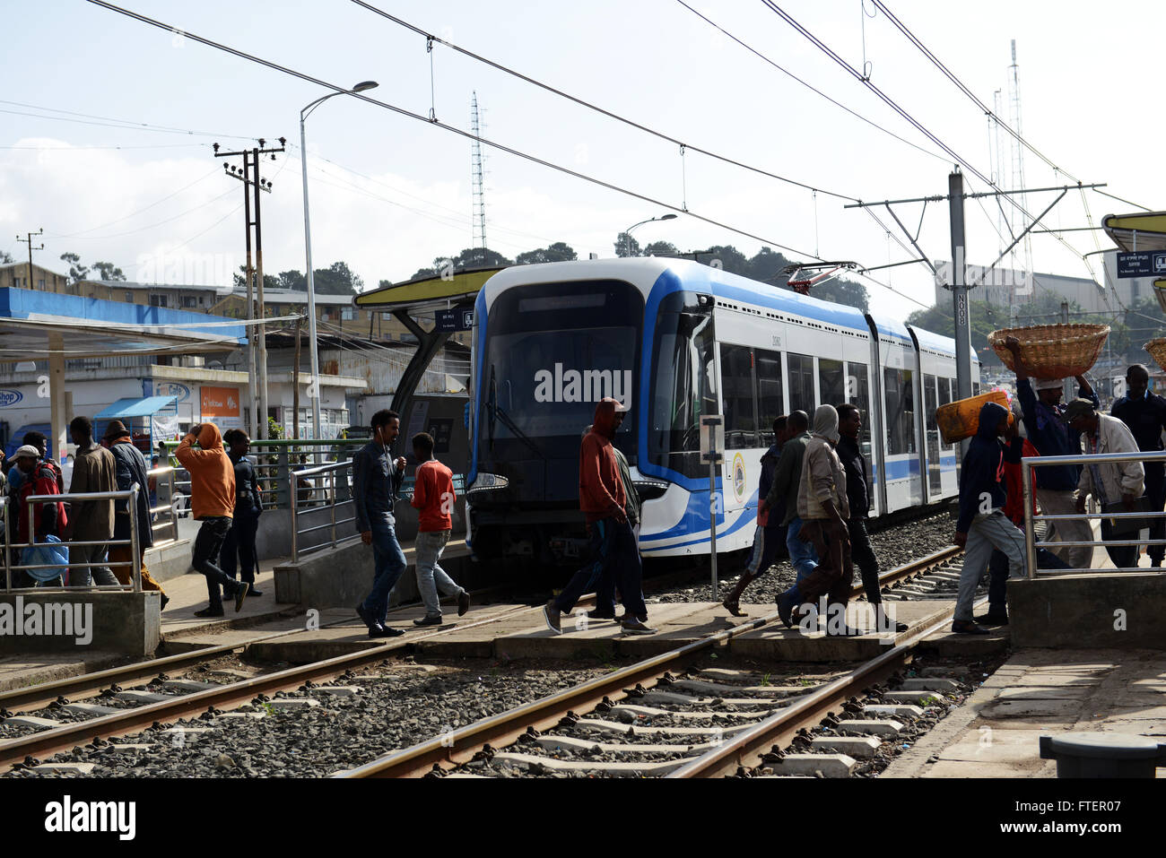 The new Light rail train in Addis Ababa, Ethiopia Stock Photo - Alamy