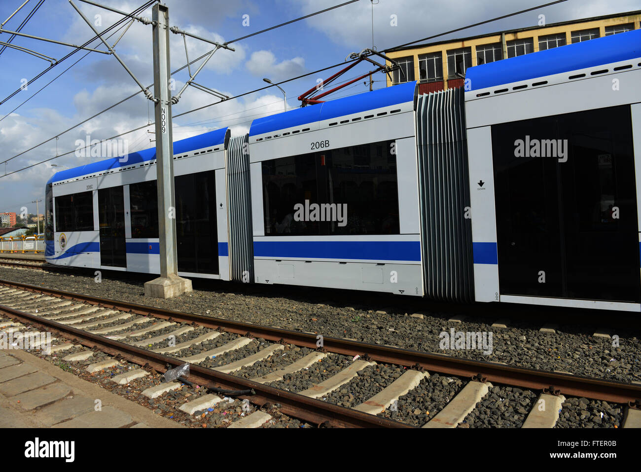 The new Light rail train in Addis Ababa, Ethiopia Stock Photo - Alamy