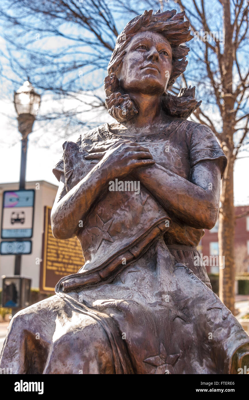 Bronze sculpture in downtown Marietta, Georgia, a suburb in the Metro ...