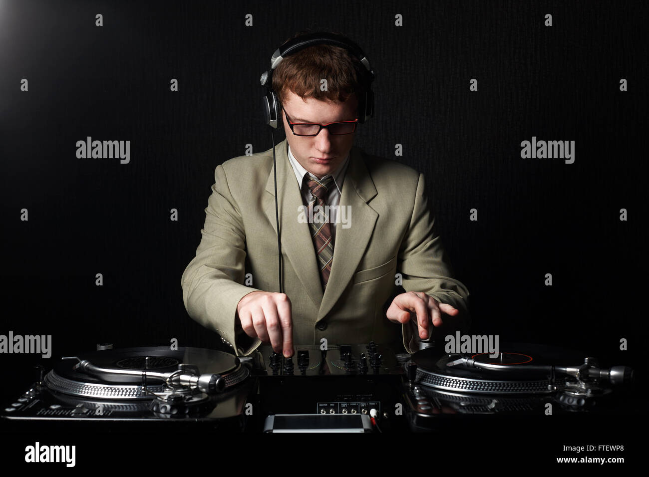 funny red haired DJ Stock Photo - Alamy