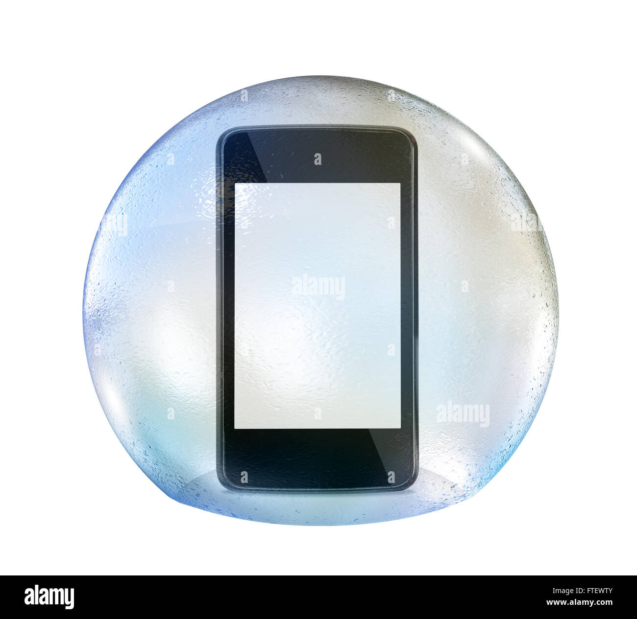 Smartphone in soap bubble Stock Photo - Alamy