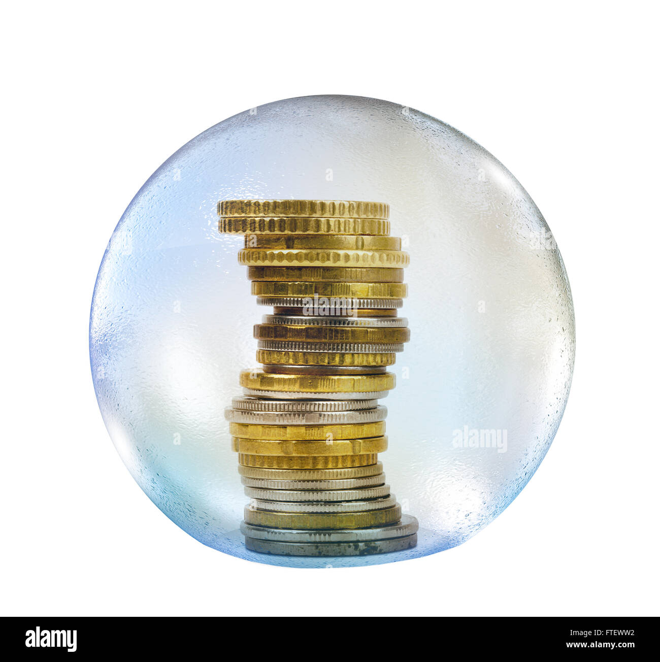 Coins in soap bubble Stock Photo - Alamy
