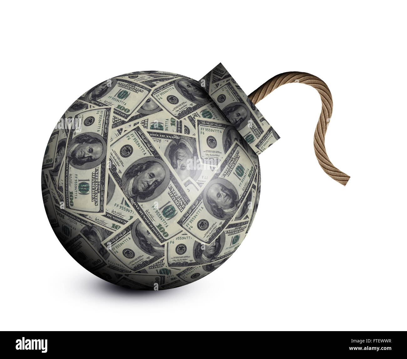 Cartoon style bomb ignited fuse Cut Out Stock Images & Pictures - Alamy