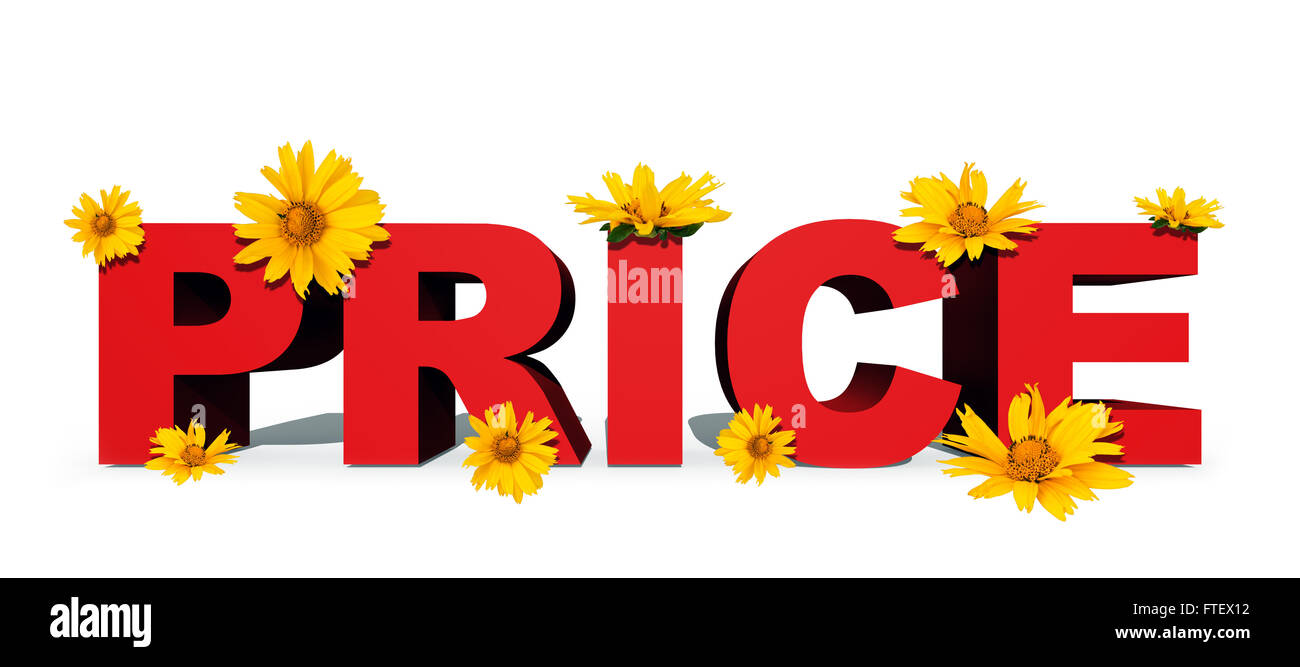 Word price with flowers Stock Photo - Alamy
