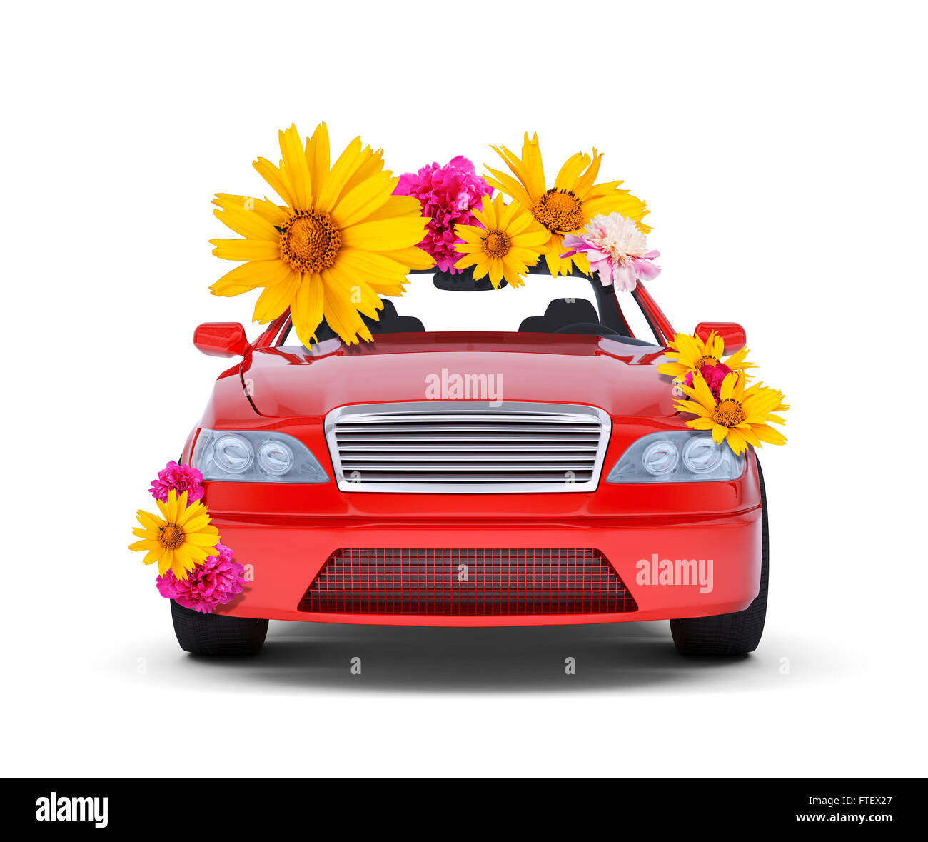 Car with flowers Stock Photo - Alamy