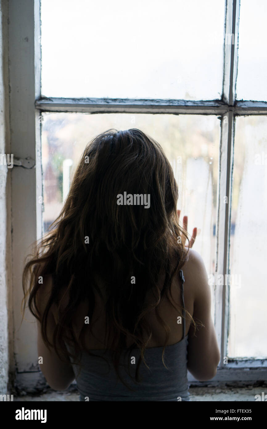 Hand and window hi-res stock photography and images - Alamy