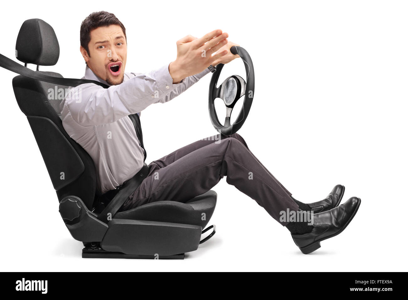 Angry man driving Cut Out Stock Images & Pictures - Alamy