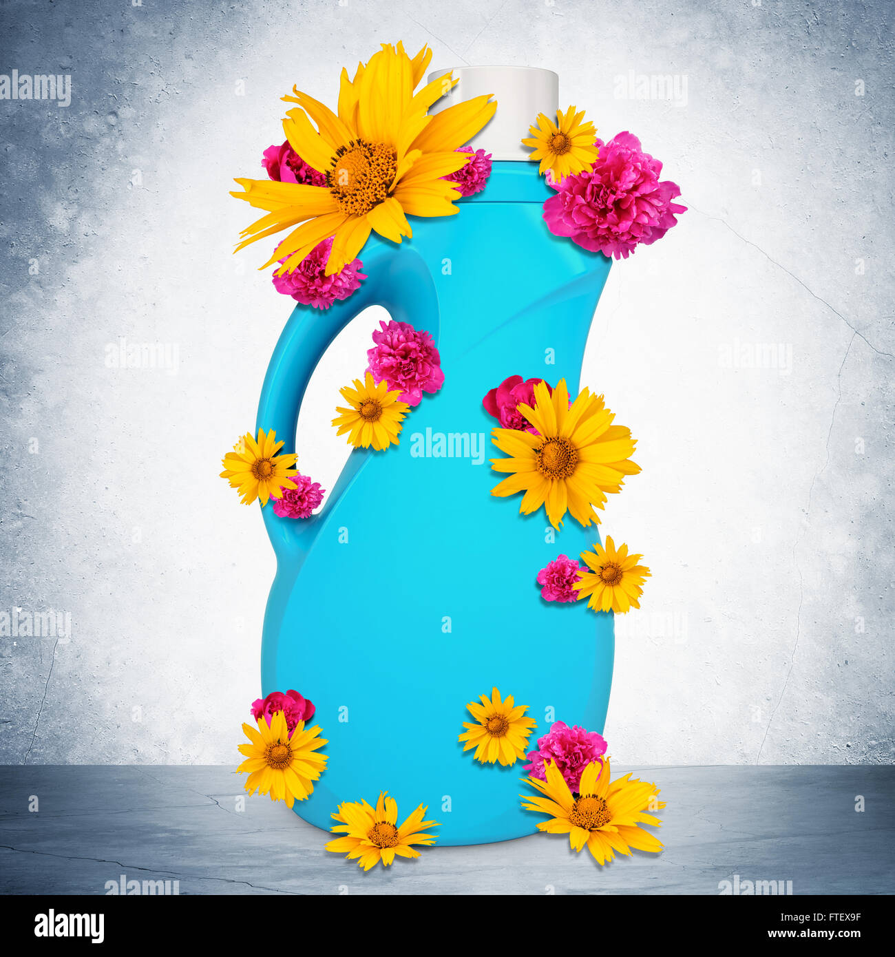 Blue plastic bottle Stock Photo - Alamy