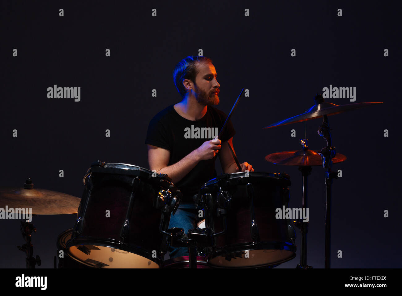 Bearded drummer hi-res stock photography and images - Alamy