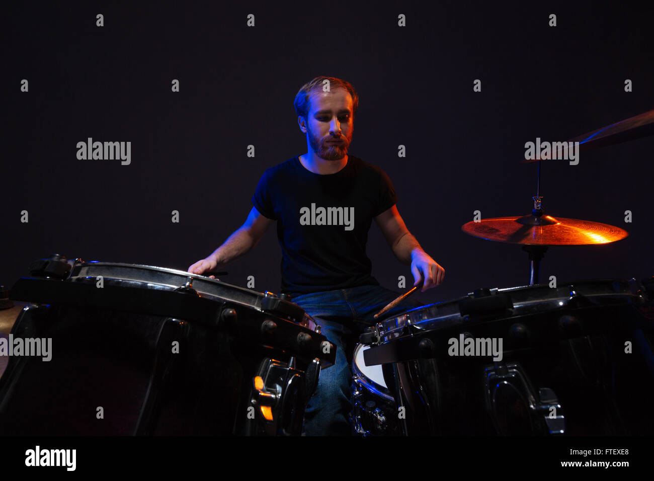 Bearded drummer hi-res stock photography and images - Alamy