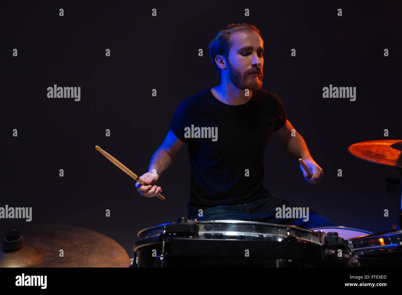 Bearded drummer hi-res stock photography and images - Alamy