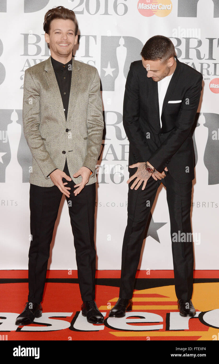 The Brit Awards 2016 (Brits) held at the O2 - Arrivals Featuring: Louis ...
