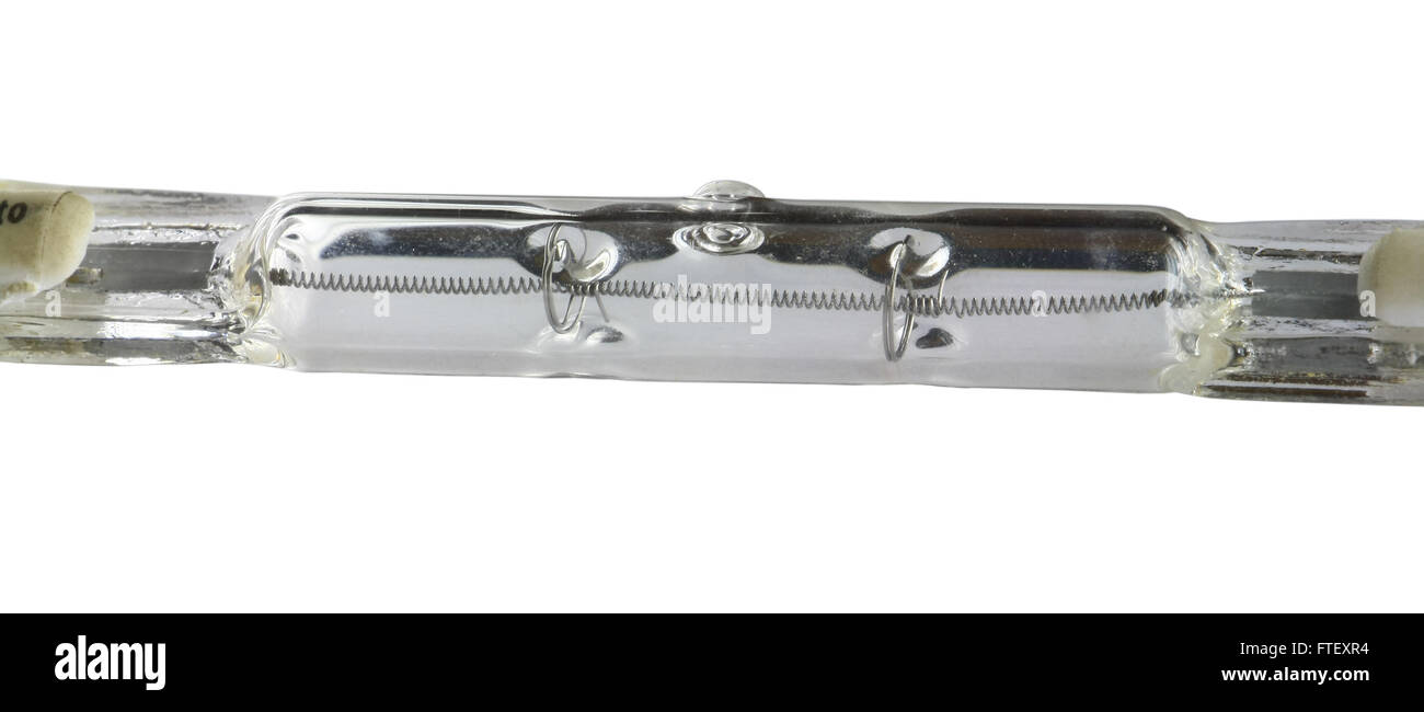 halogen lamp filament on white background Stock Photo - Alamy
