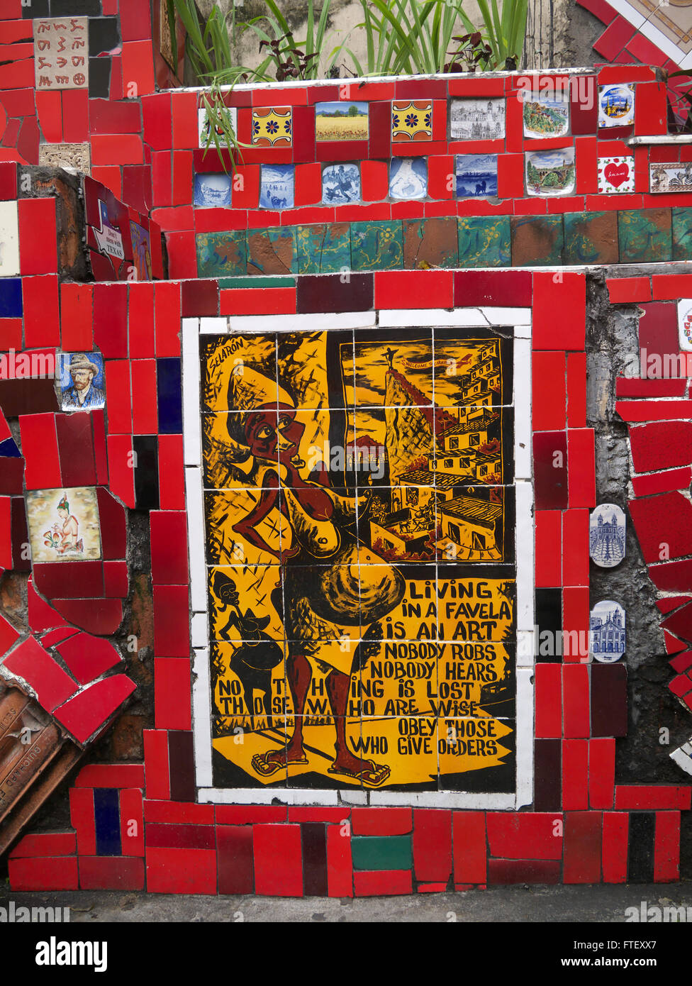 Escadaria Selaron steps work of Jorge Selaron Rio de Janeiro Stock ...