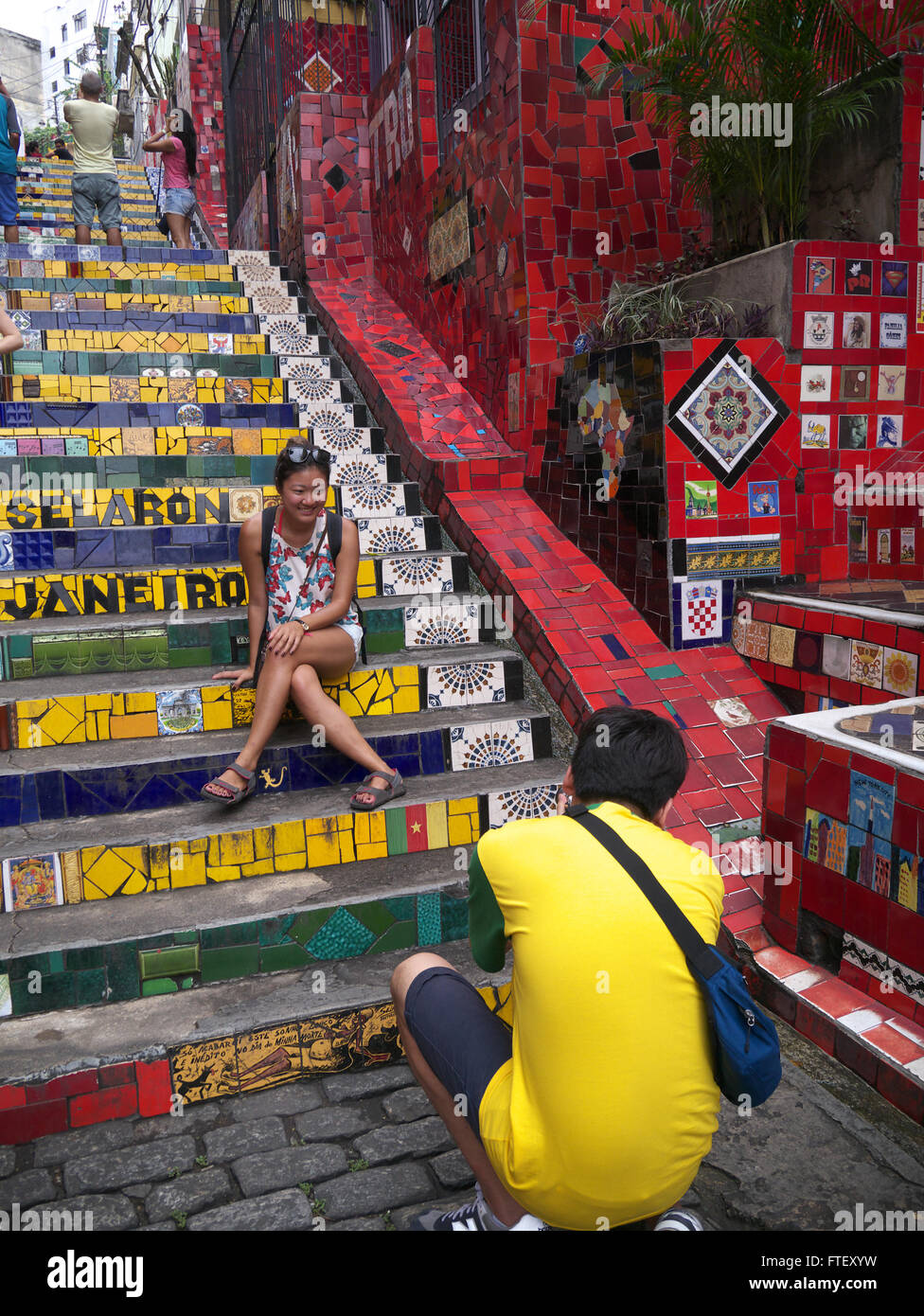 Escadaria Selaron steps work of Jorge Selaron Rio de Janeiro Stock ...