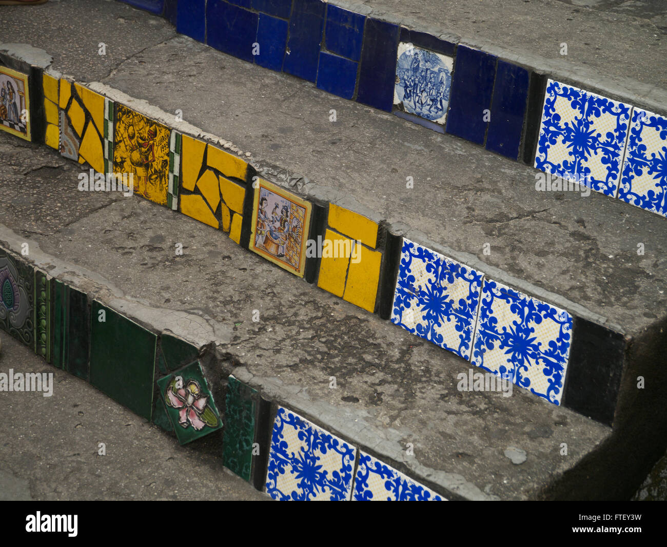 Escadaria Selaron steps work of Jorge Selaron Rio de Janeiro Stock ...