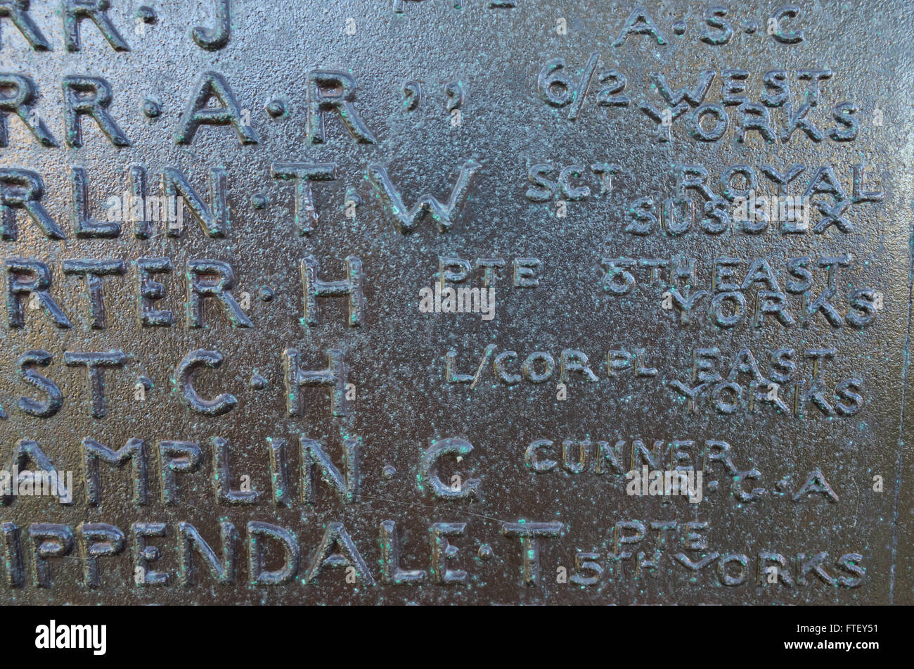 War memorial roll call Stock Photo - Alamy