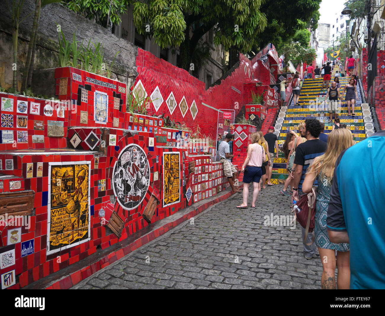 Escadaria Selaron steps work of Jorge Selaron Rio de Janeiro Stock ...