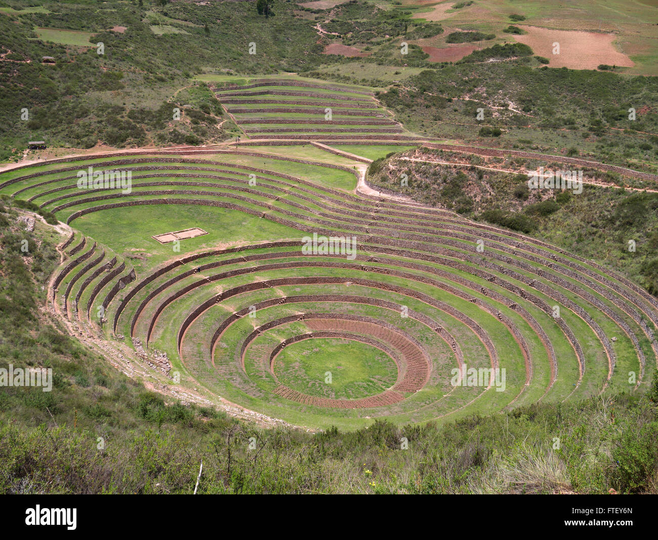 Circles of the old Inca ruins Moray Agricultural Terraces in Sacred ...