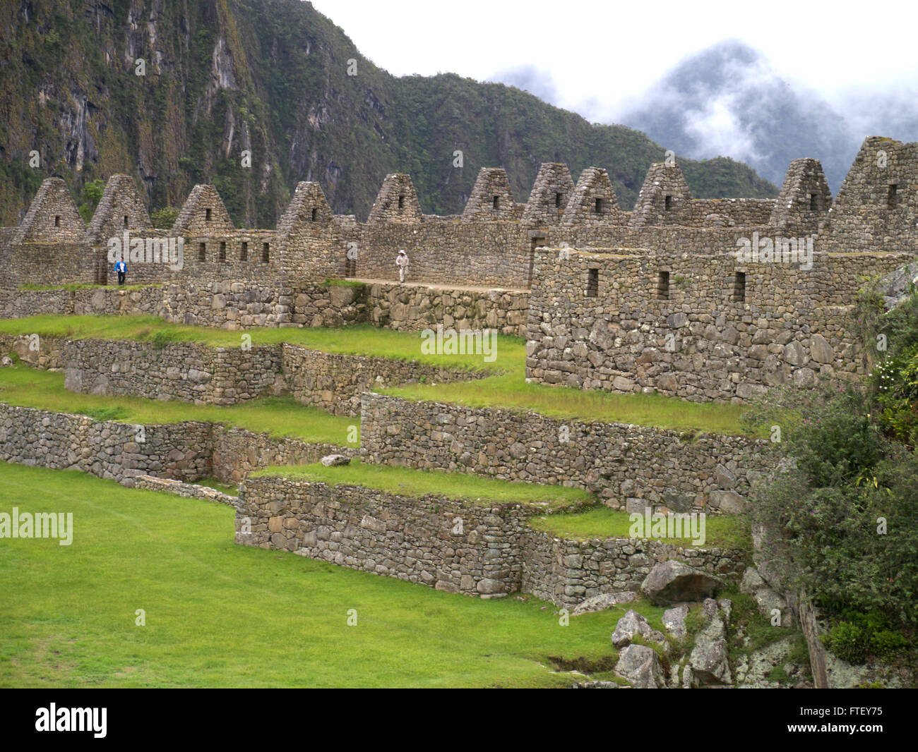 Residential buildings at Machu Picchu Peru Stock Photo - Alamy