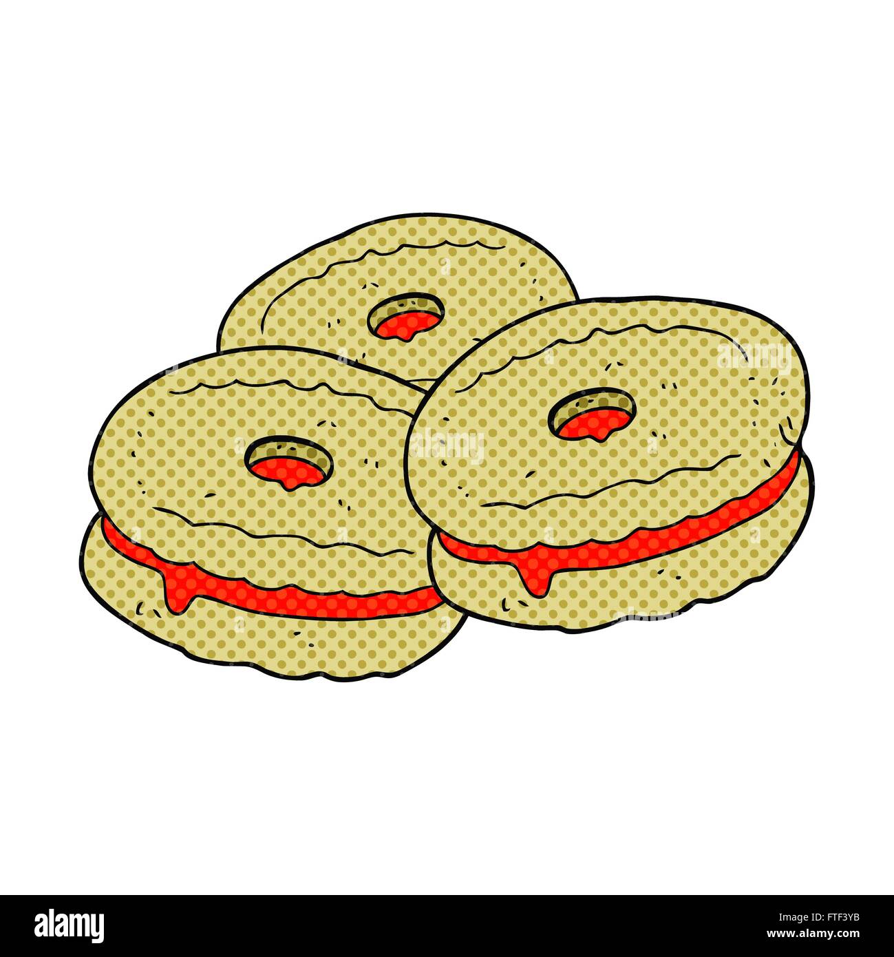 freehand drawn comic book style cartoon biscuits Stock Vector Image ...