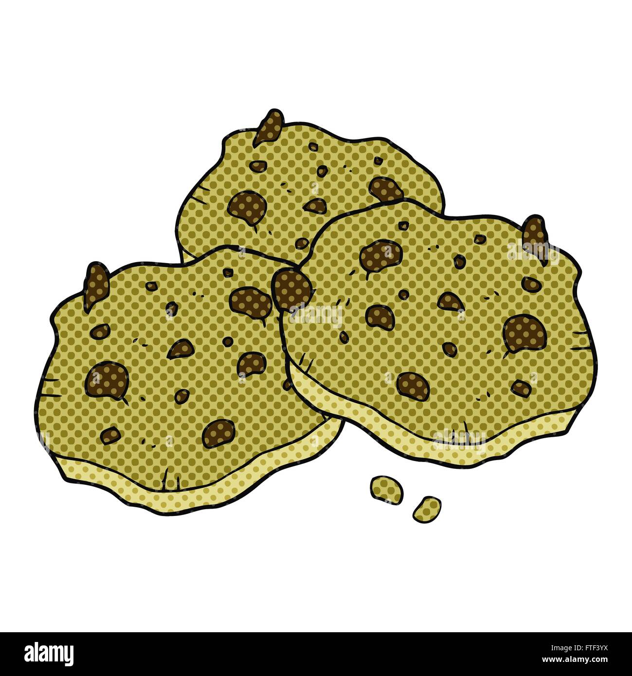 freehand drawn comic book style cartoon chocolate chip cookies Stock ...