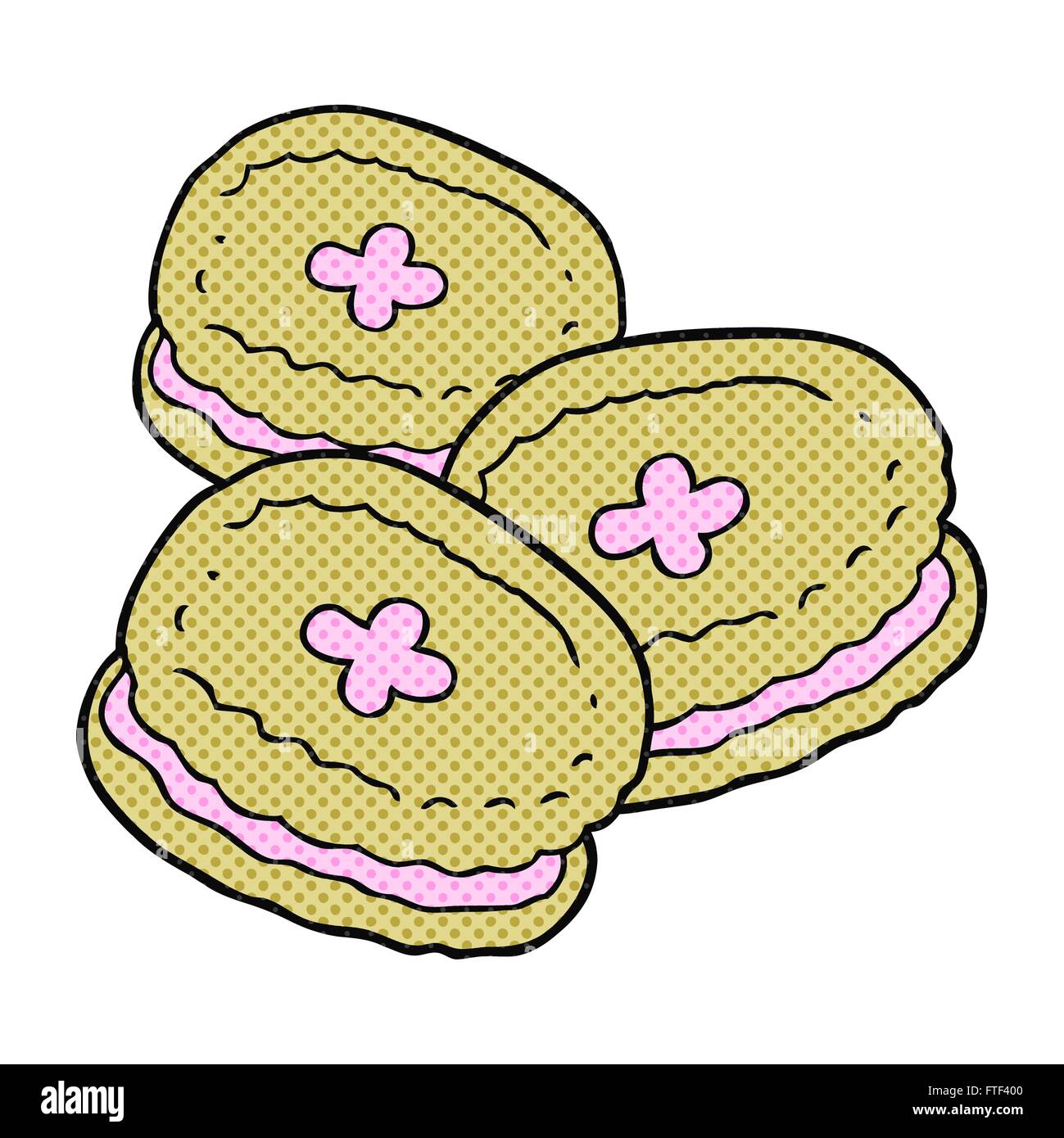 freehand drawn comic book style cartoon biscuits Stock Vector Image ...