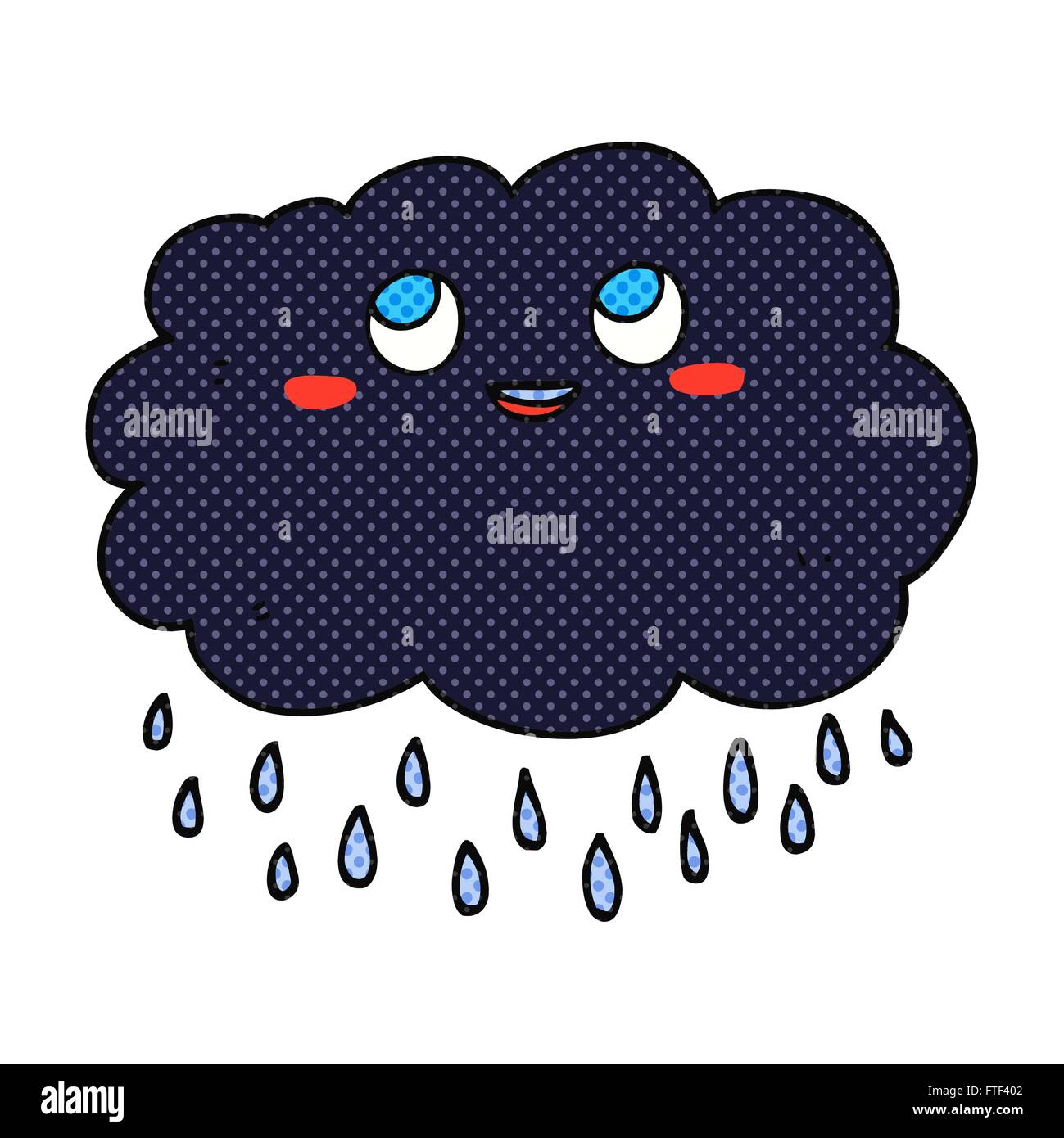 freehand drawn comic book style cartoon raincloud Stock Vector Image ...