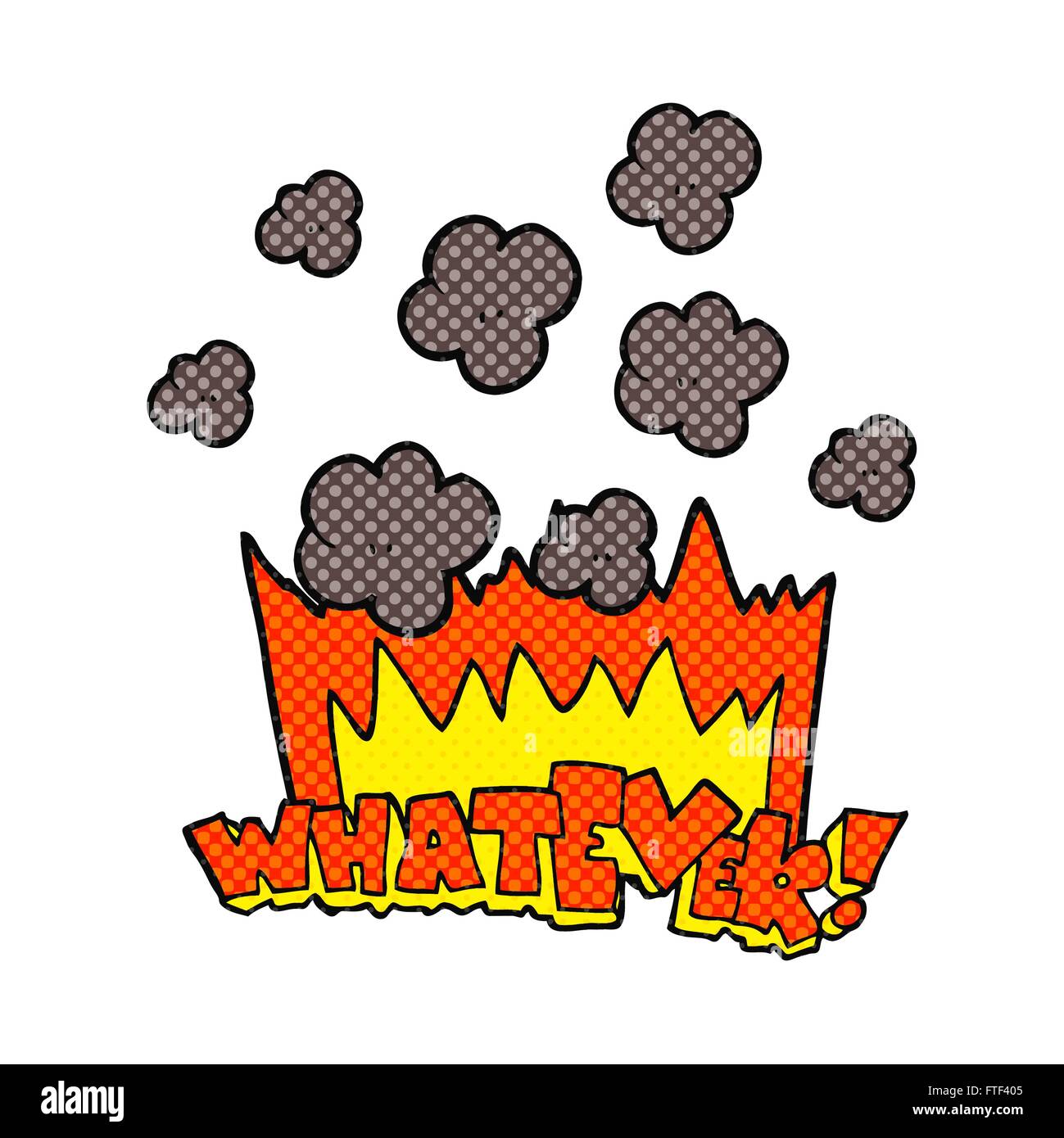 freehand drawn comic book style cartoon Whatever! shout Stock Vector ...