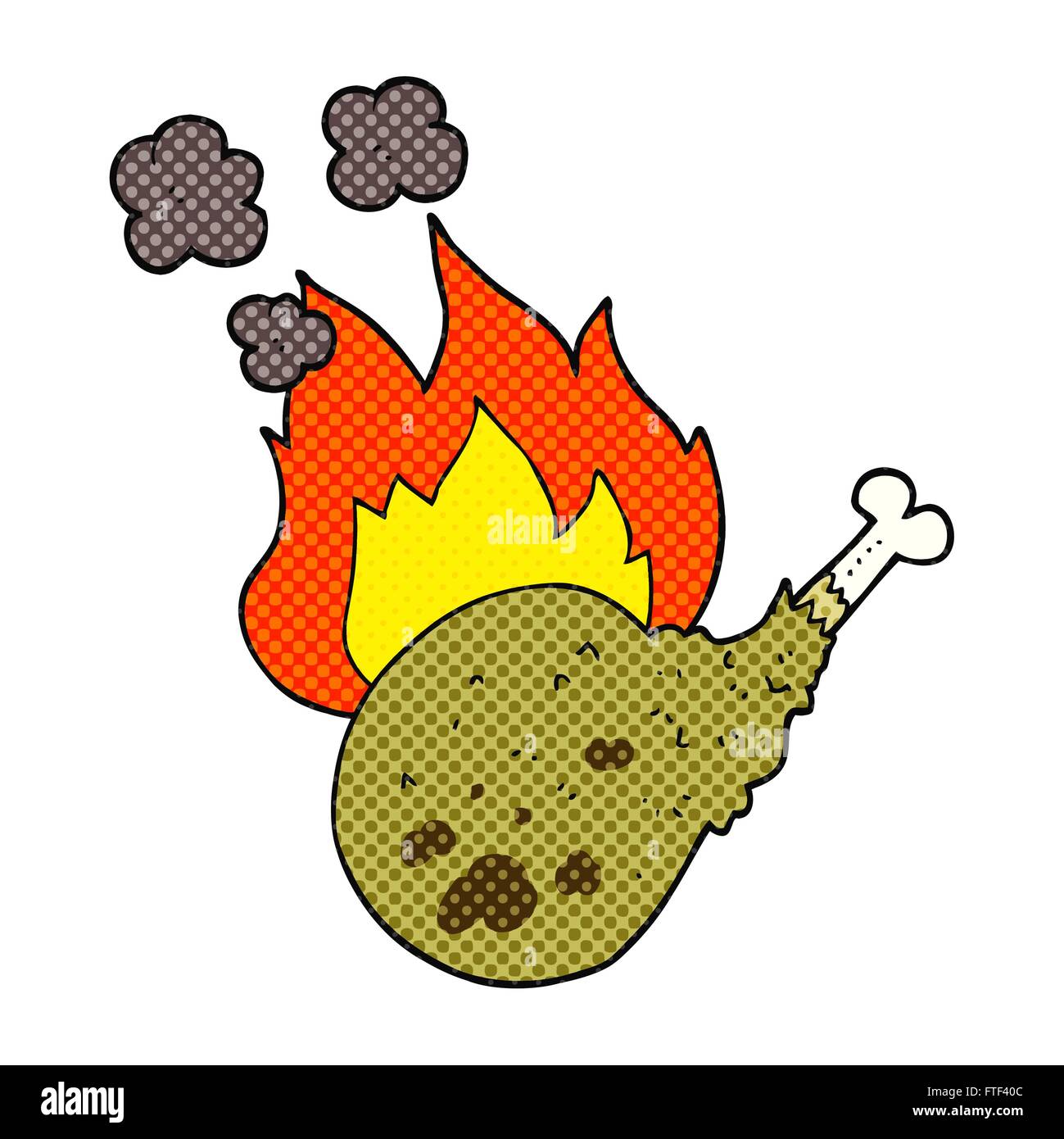 freehand drawn comic book style cartoon cooked meat Stock Vector Image ...
